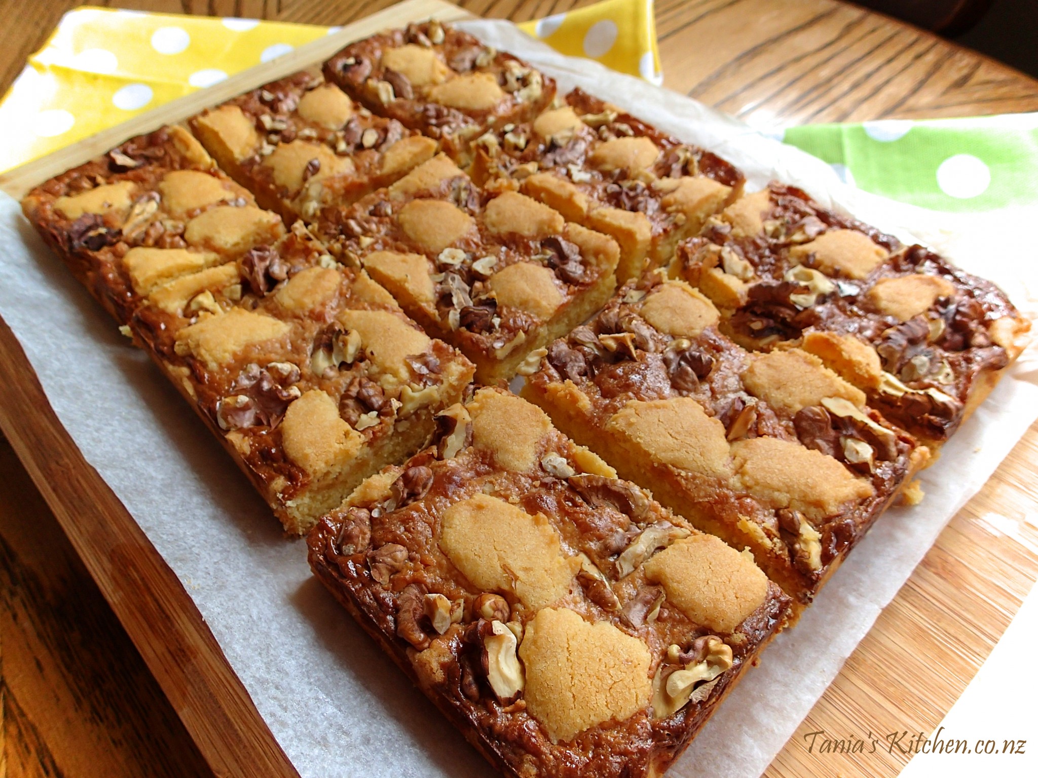 Crispy Walnut Caramel Slice | Tania's Kitchen