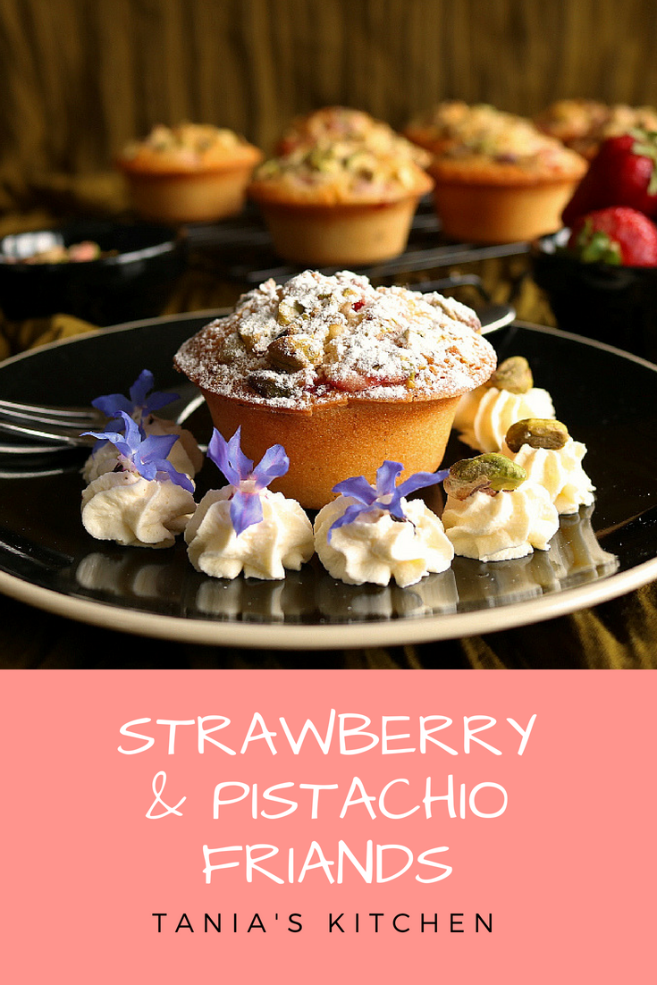 Strawberry & Pistachio Friands | Tania's Kitchen